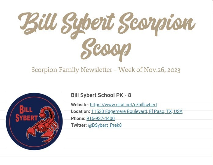 Scorpion Parent Newsletter | Bill Sybert School
